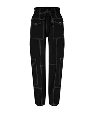 GANNI Bamboo Casual Pants With Contrast Stitching