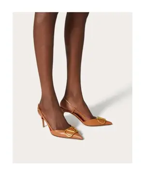 Valentino Garavani Vlogo Signature Pointed Toe Slingback Pumps
