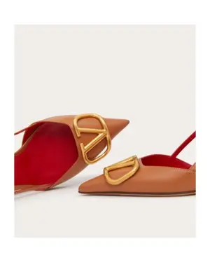 Valentino Garavani Vlogo Signature Pointed Toe Slingback Pumps