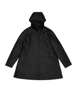 Rains A-line Raincoat With Drawstring Hood - Black