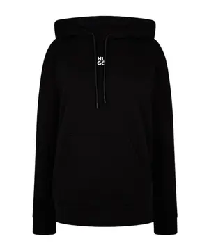Hugo Boss Stack Logo Over The Head Hoodie - Black