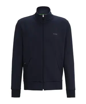 Hugo Boss Skaz Full-zip Fleece Hoodie - Black