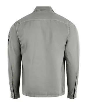 C.P. COMPANY Gabardine Lens Cotton Long Sleeve Overshirt - Gray