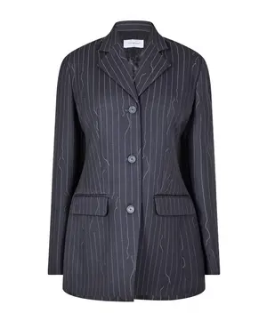 Off-White Pinstripe Tailored Jacket