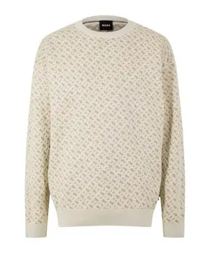Hugo Boss Cjimino Crew Neck Cotton Knitted Top - Nude
