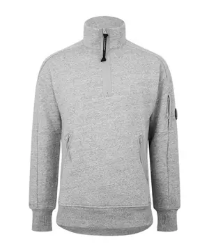 C.P. COMPANY Lens Quarter-zip Fleece Top - Gray