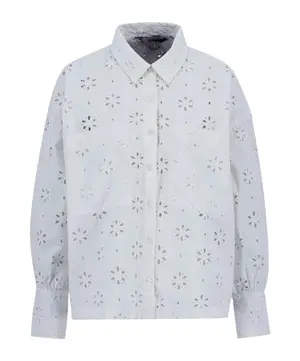 Barbour Melissa Shirt With English Floral Embroidery