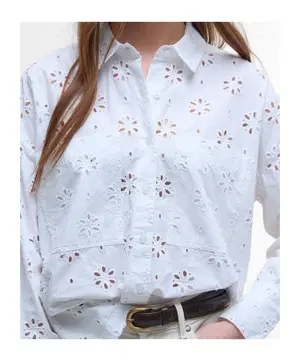 Barbour Melissa Shirt With English Floral Embroidery