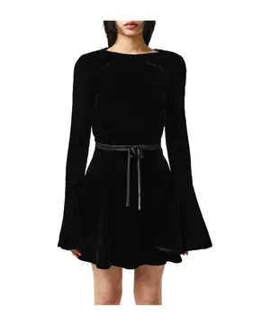 Saint Laurent Velvet Mini Dress With Open Back