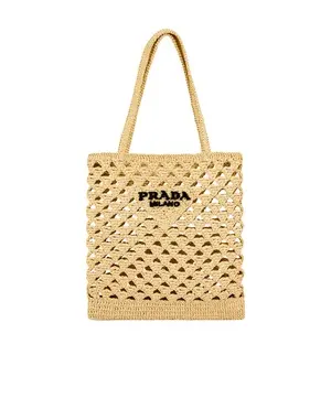 Prada Crochet Tote Bag - Nude