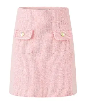 SELF-PORTRAIT High-waist Knit Mini Skirt - Pink