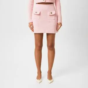 SELF-PORTRAIT High-waist Knit Mini Skirt - Pink