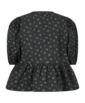 GANNI Short Sleeve Graphic Print Shirt