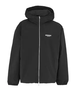 REPRESENT Windproof Hooded Zip-up Jacket - Black