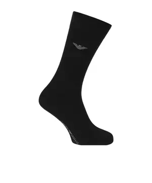 Emporio Armani 2 Pack Cotton Socks - Black