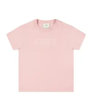 Fendi Embroidered Logo T-shirt - Nude
