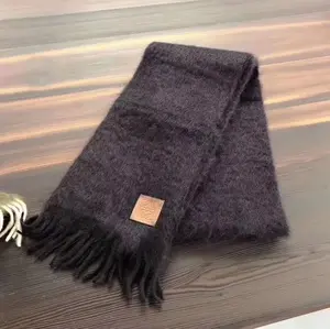 Loewe Logo Patch Fringed Scarf