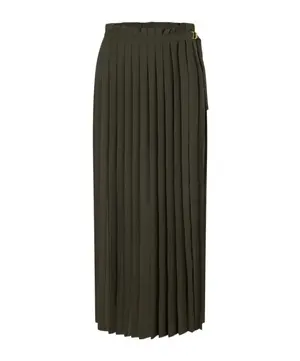 AMI Paris Pleated Maxi Skirt With Belt