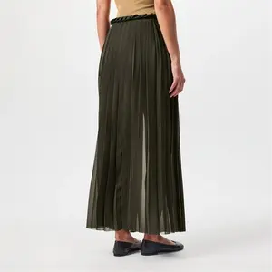 AMI Paris Pleated Maxi Skirt With Belt