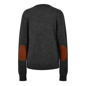 MAISON MARGIELA Crew Neck Sweater With Suede Elbow Patches