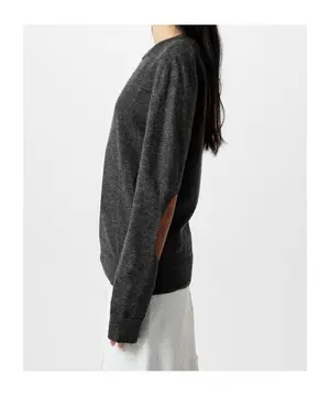 MAISON MARGIELA Crew Neck Sweater With Suede Elbow Patches - No