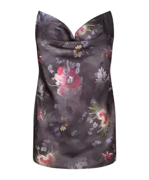 Y/project Draped Neck Floral Print Top