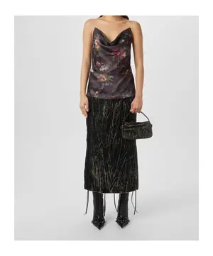 Y/project Draped Neck Floral Print Top