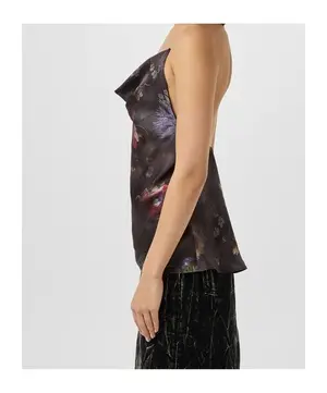 Y/project Draped Neck Floral Print Top