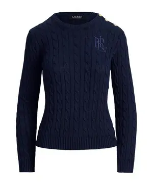 Ralph Lauren Button-trim Cable Knit Jumper