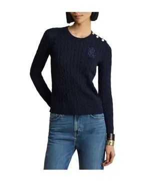 Ralph Lauren Button-trim Cable Knit Jumper