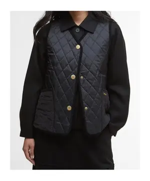 Barbour Diamond Quilted Gilet With Plush Trims