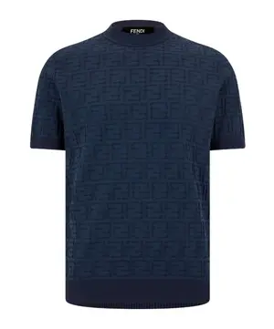Fendi Short Sleeve Ff Jumper - Blue