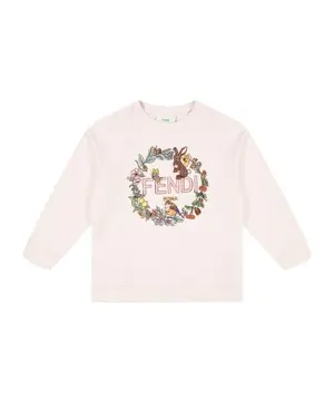 Fendi Fendi Floral Logo Sweatshirt White