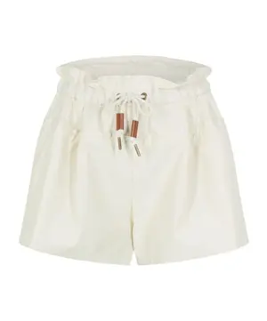 Moncler Moncler Elastic Waist Pleated Shorts White