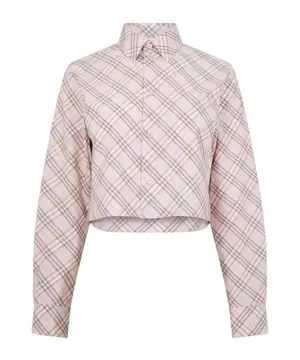 Burberry Plaid Long-sleeve Shirt - Nude