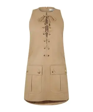 Chloé Sleeveless V-neck Skirt With Pockets - Nude