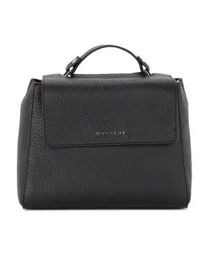 Orciani Sveva Logo Lettering Small Handbag - Black