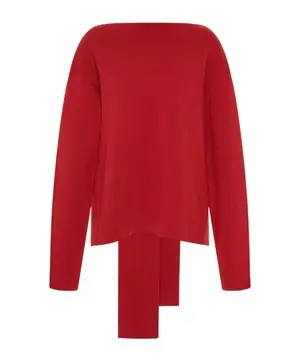 ST. AGNI Scarlet" Sweater With Tie Detail