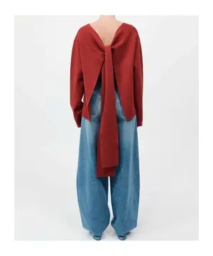 ST. AGNI Scarlet" Sweater With Tie Detail