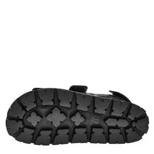 Prada Nappa Leather Quilted Grandad Sandals With Velcro Fastening