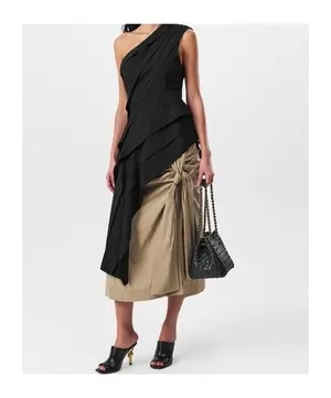 Bottega Veneta Asymmetrical Pleated Cover-up