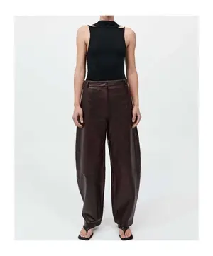 ST. AGNI Sleeveless Rib Knit Vest With Drawstring Detail