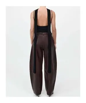ST. AGNI Sleeveless Rib Knit Vest With Drawstring Detail