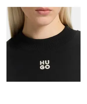 Hugo Boss Mock Neck Sweatshirt With Ribbed Trims - No