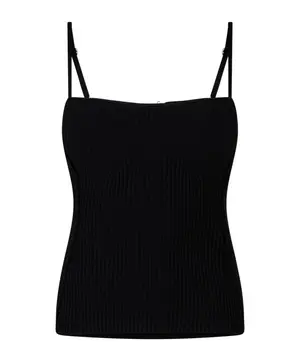 Jacquemus Sleeveless Ribbed Camisole - Black