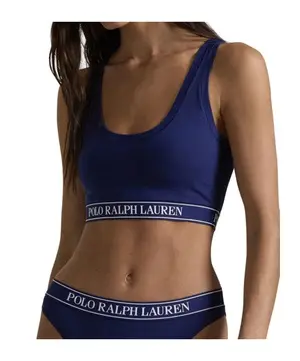 Polo Ralph Lauren Striped Round-neck Bra - Black