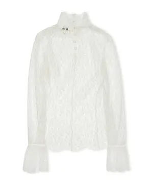 Chloé Sheer Floral Lace High Neck Blouse