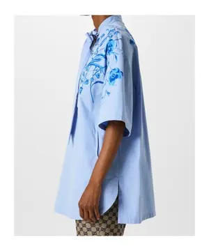 Gucci Floral And Insect Print Short Sleeve Top