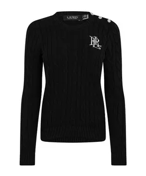 Ralph Lauren Button-trim Cable Knit Jumper