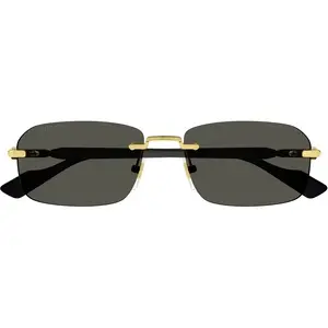 Gucci Rectangular Frame Rimless Sunglasses